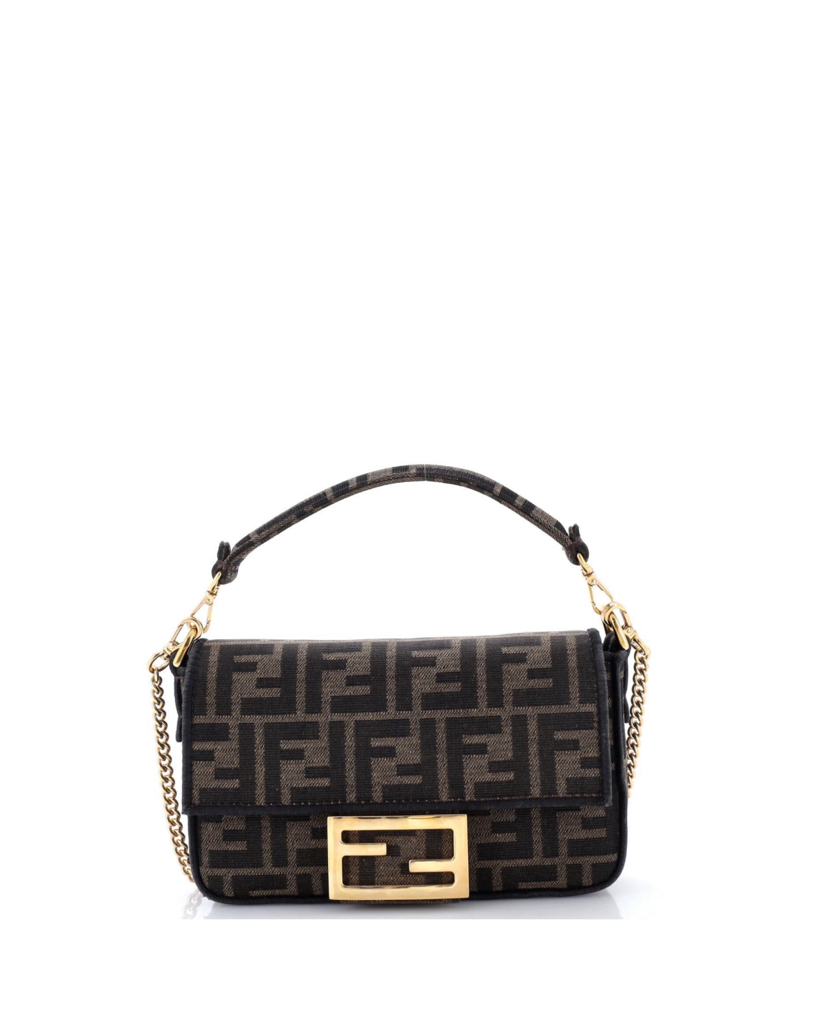 Click here for Pre-Owned Fendi Mini Baguette Nm Bag Zucca Canvas... prices