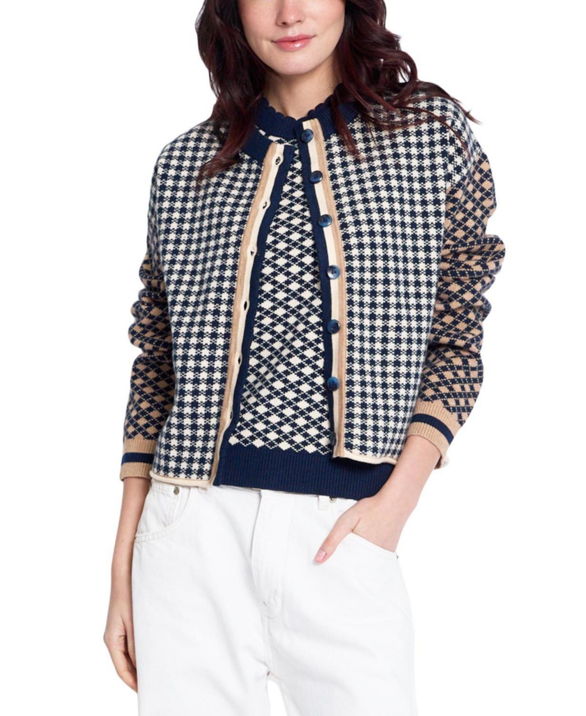 Click here for Central Park West Womens Marlo Mixed Check Plaid L... prices