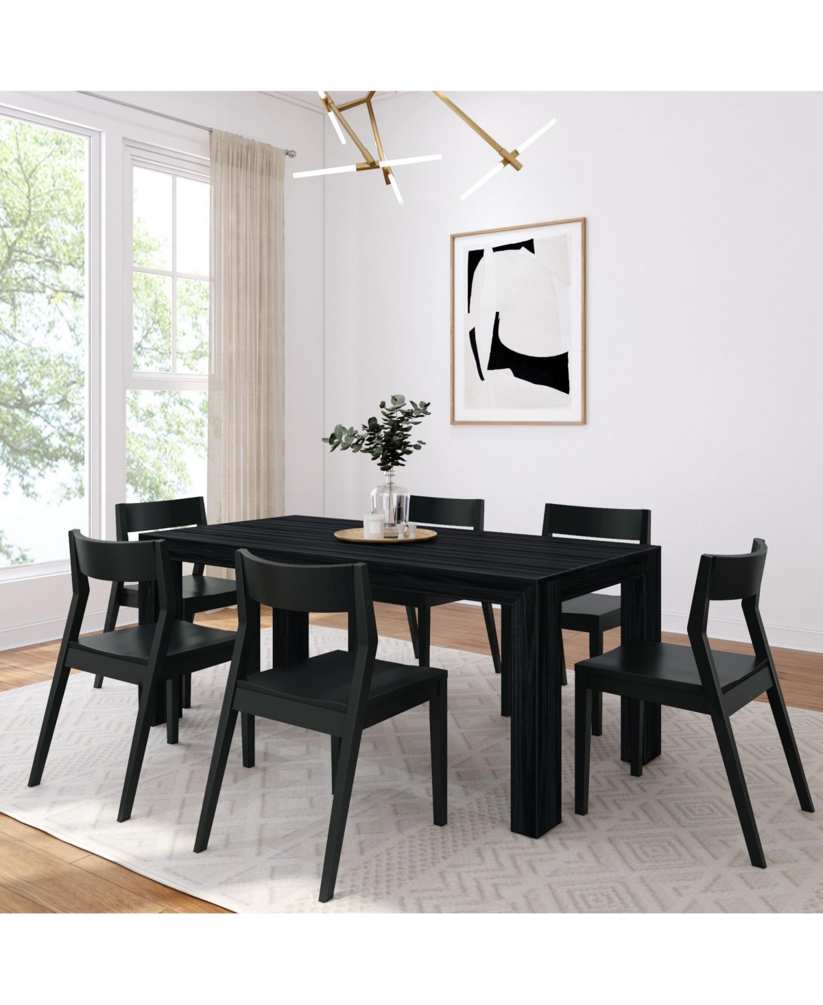 Click here for Plank+Beam 72 Modern Solid Wood Dining Table Set... prices