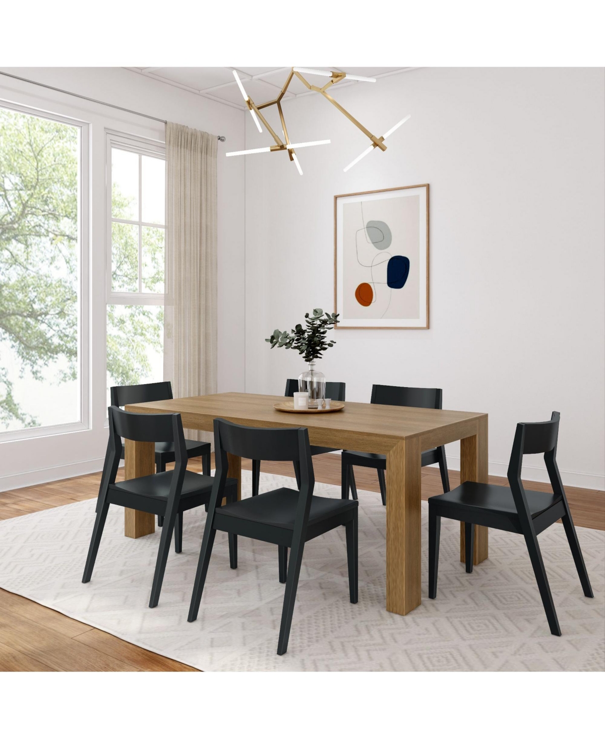 Click here for Plank+Beam 72 Modern Solid Wood Dining Table Set... prices