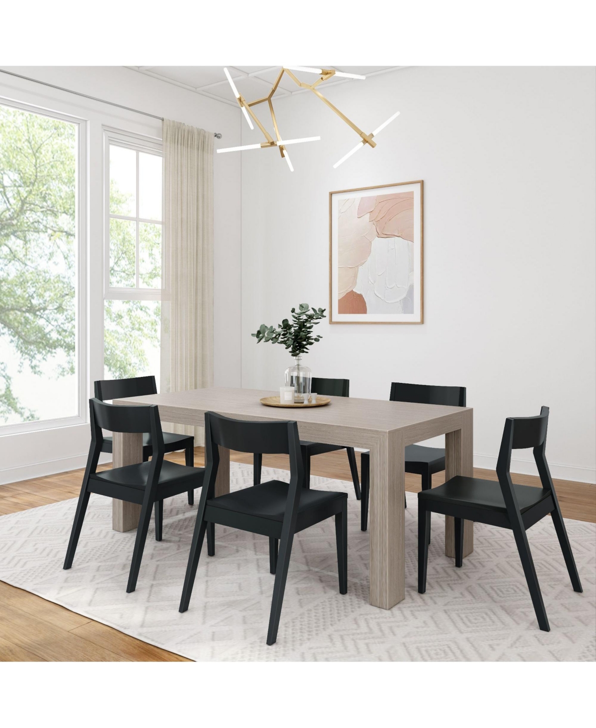 Click here for Plank+Beam 72 Modern Solid Wood Dining Table Set... prices