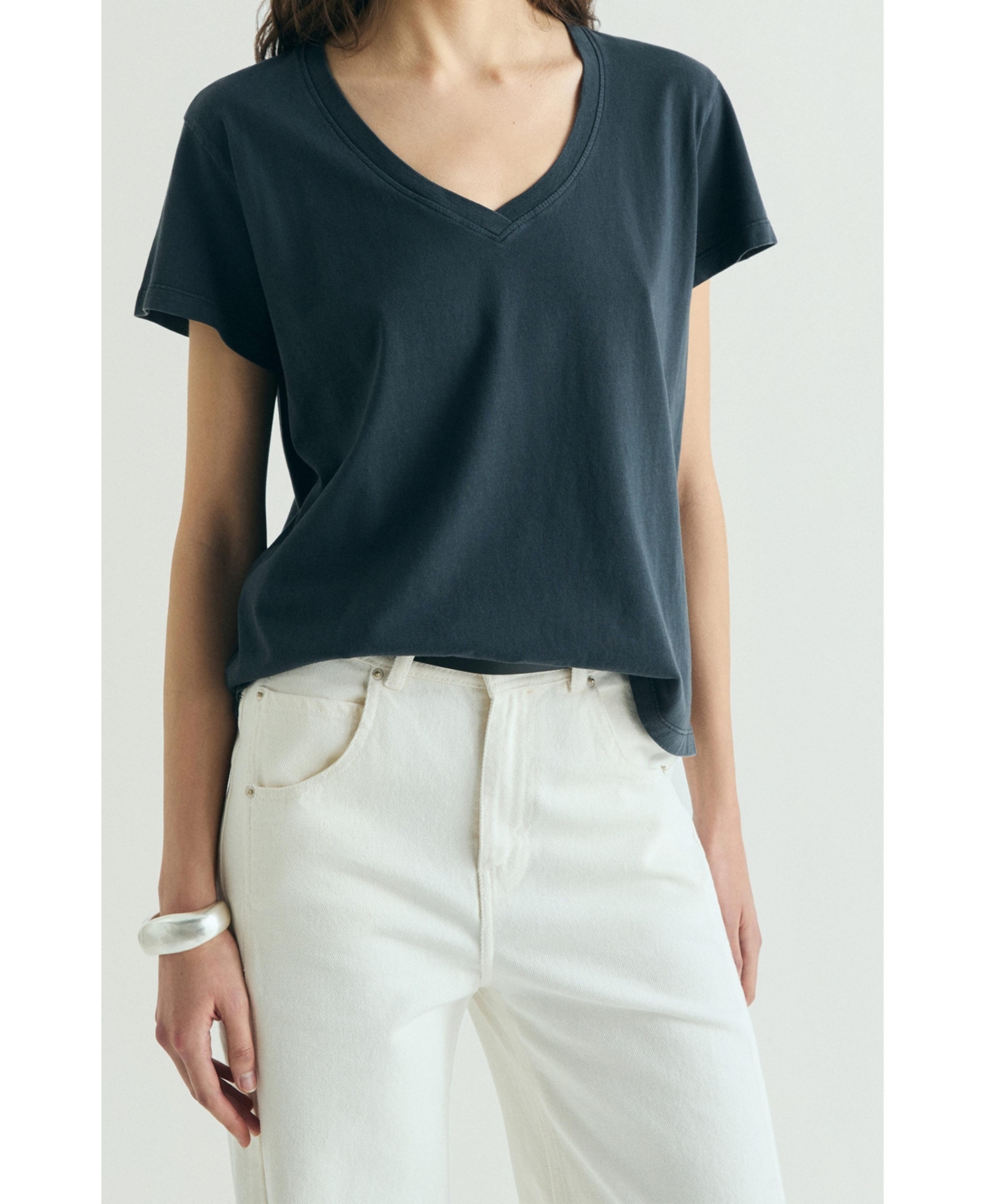 Click here for Scalpers Womens Basic V-neck T-shirt - Black prices