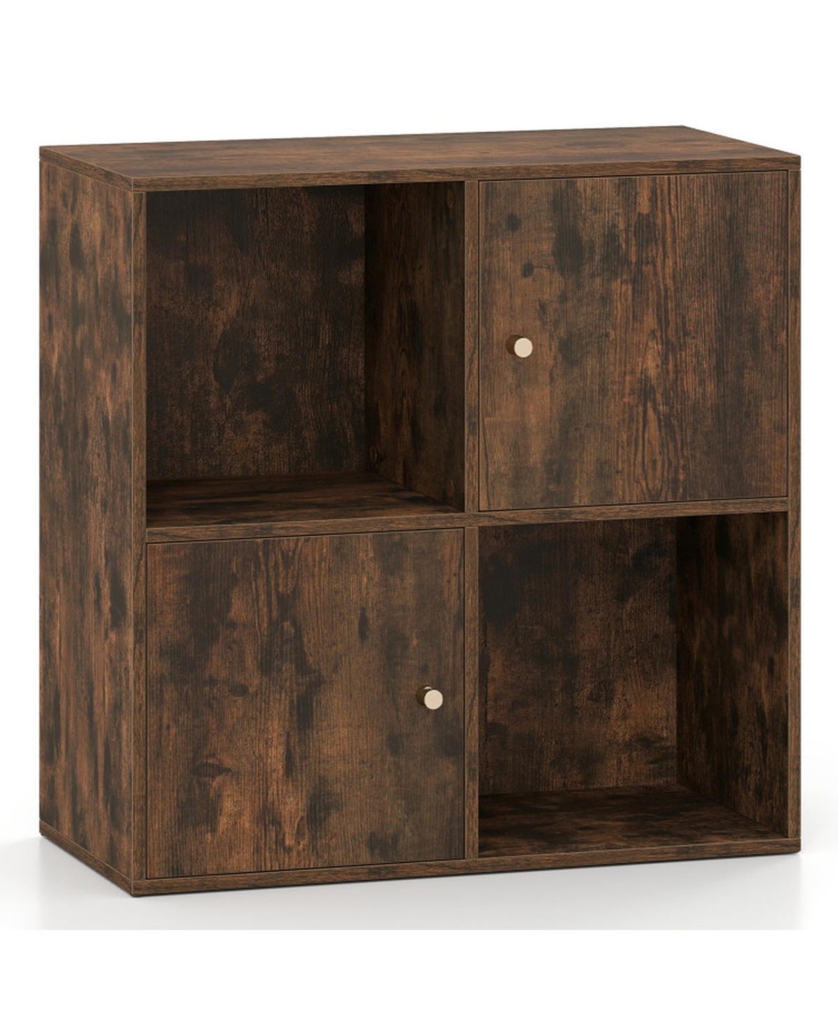 Click here for Sugift 4-Cube 3-Tier Bookcase Bookshelf with 2 Cab... prices