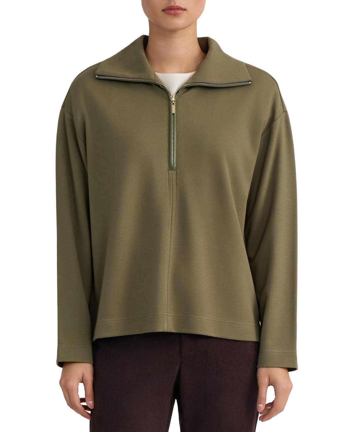 Click here for Jones New York Womens Long-Sleeve Zip-Front Pull-O... prices