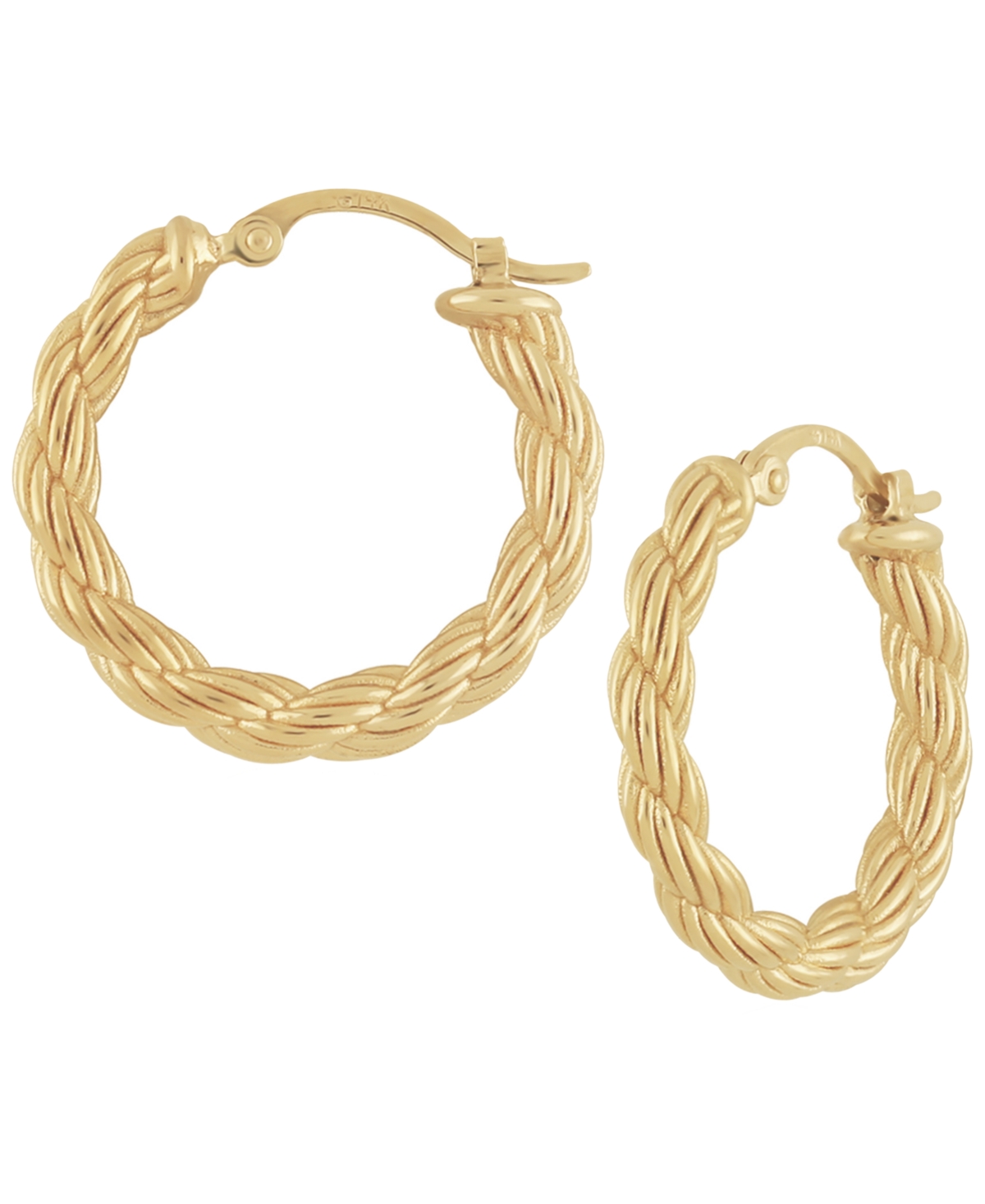 Click here for Macys Sculptured Rope Chain Hoop Earrings in 14k Y... prices