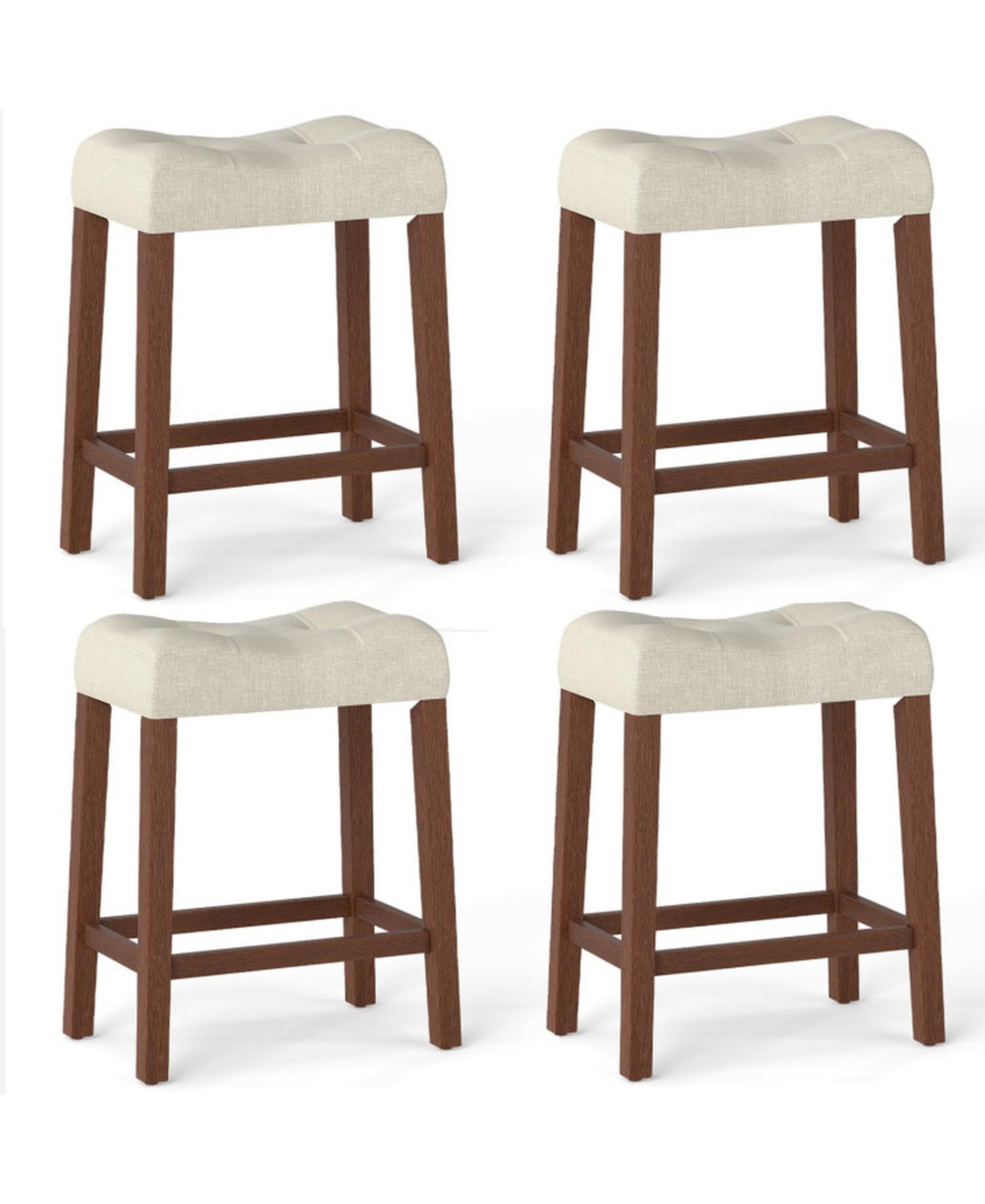 Click here for Sugift Set of 4 Upholstered Counter Height Bar Sto... prices