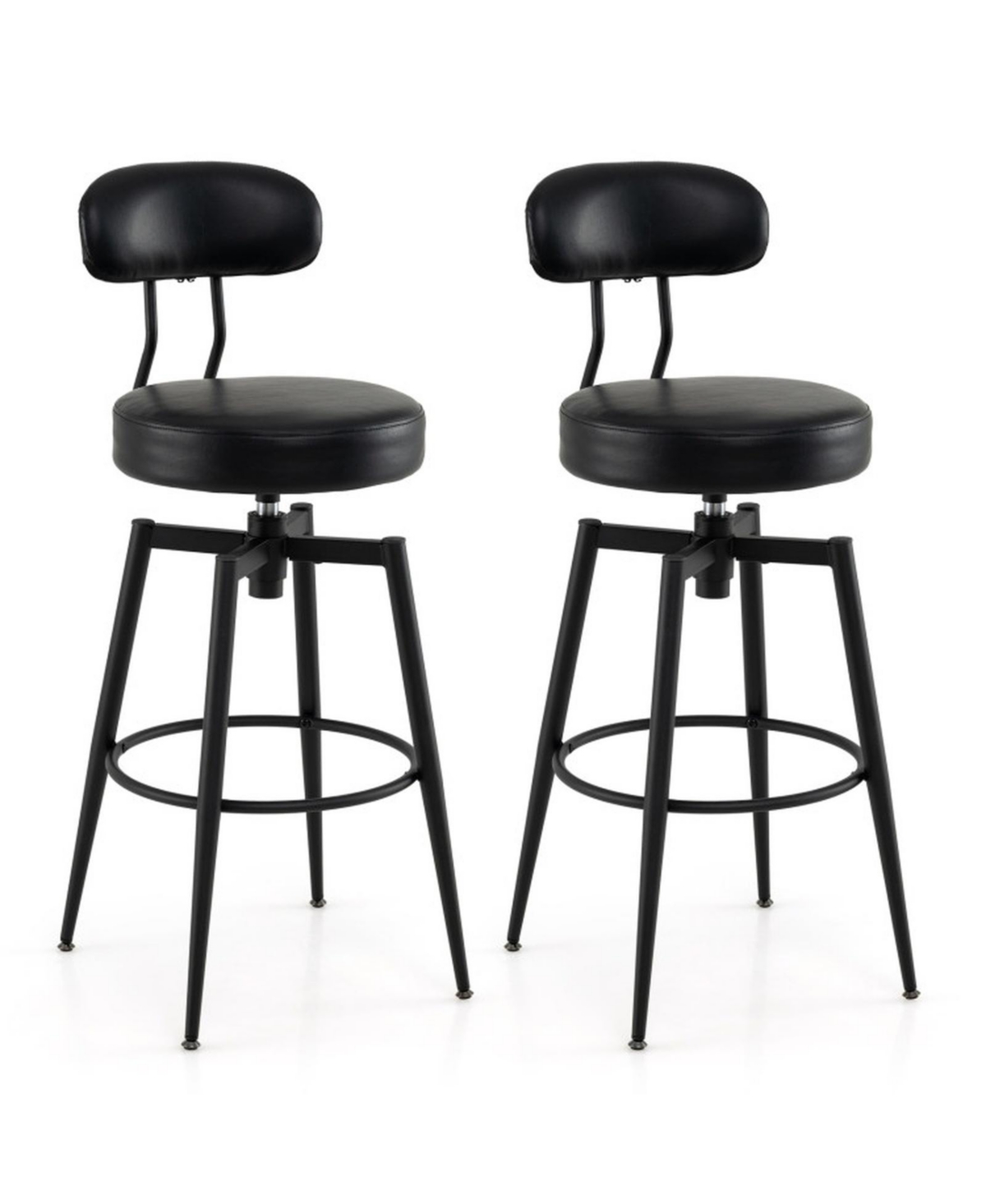 Click here for Sugift Set of 2 Swivel Barstools Faux Leather Upho... prices