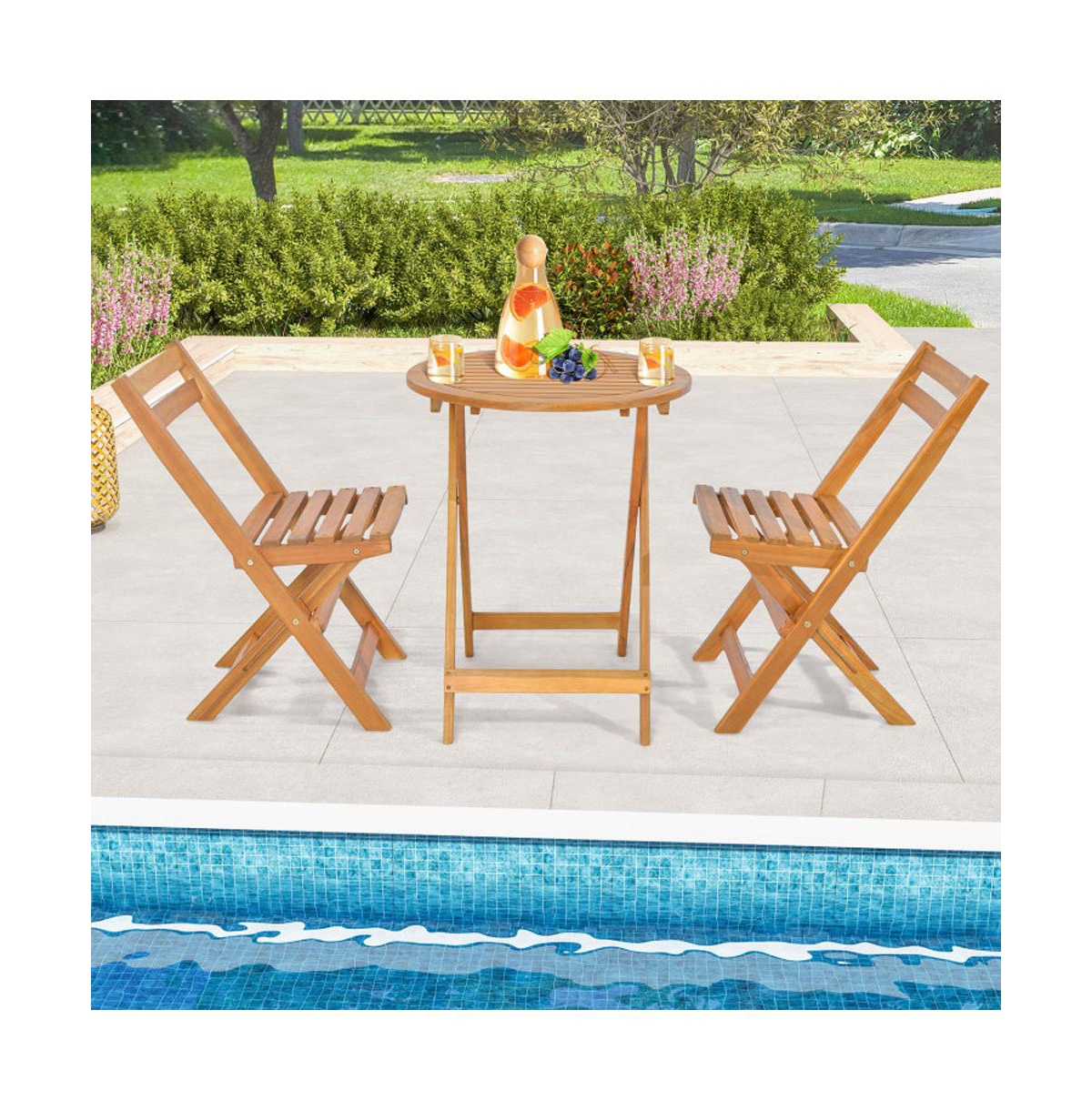 Click here for Boyel Living 3 Pieces Folding Patio Bistro Set wit... prices