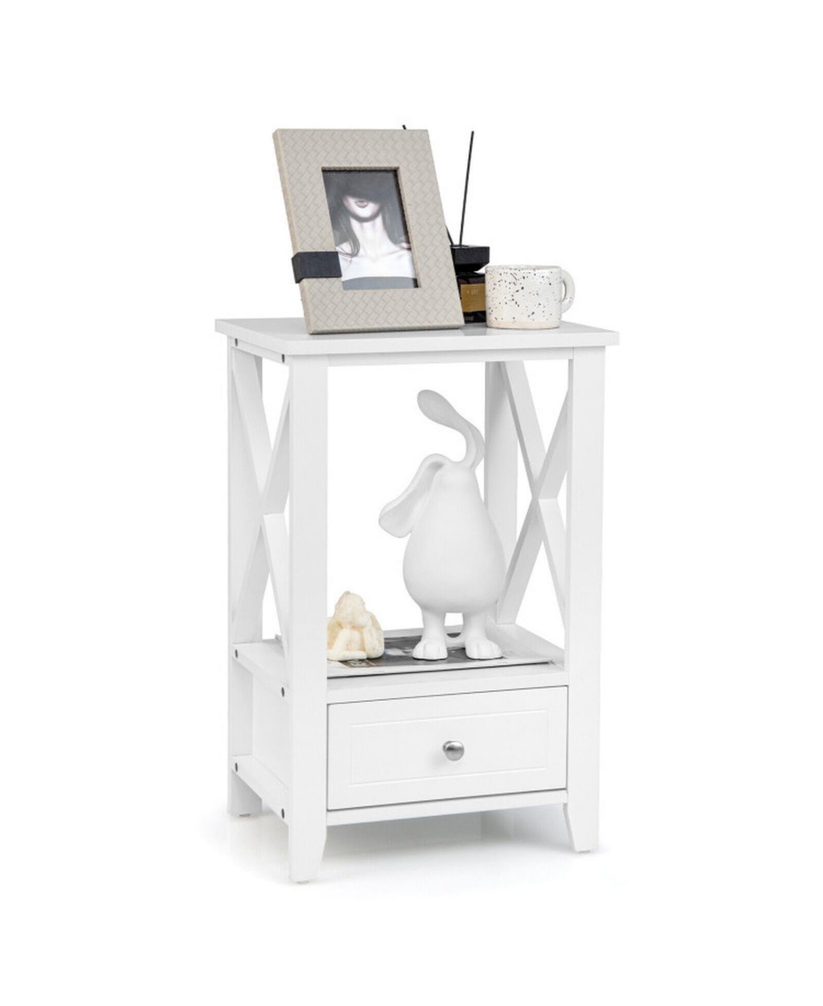 Click here for Sugift 2-Tier 16 x 14 in Multifunctional Nightstan... prices