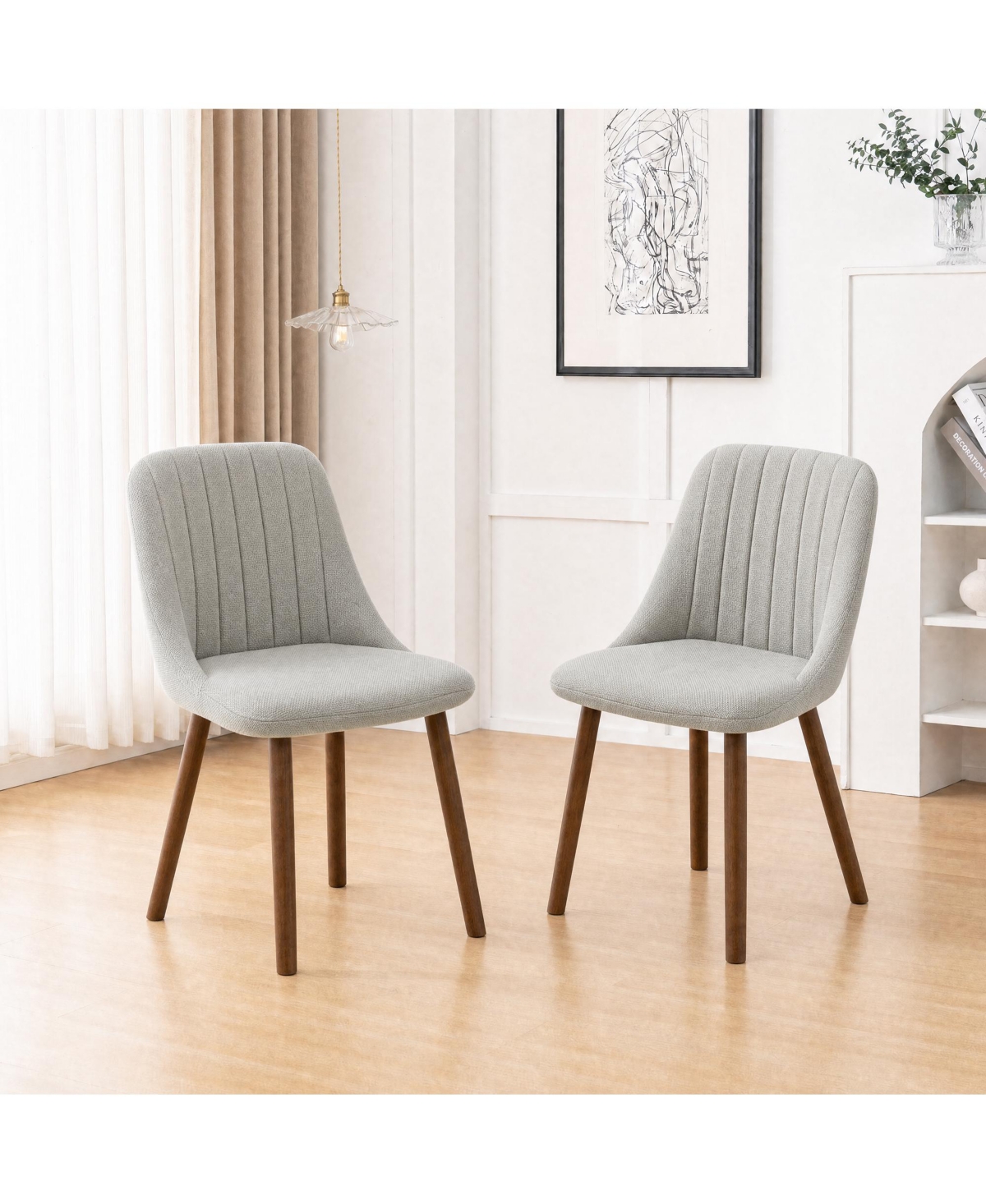 Click here for Gaomon Set of 2 Mid Century Modern Fabric Dining C... prices