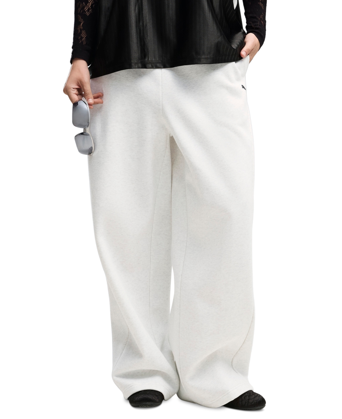 Click here for Puma Womens Street Glam Wide-Leg Slouchy Fleece Pa... prices