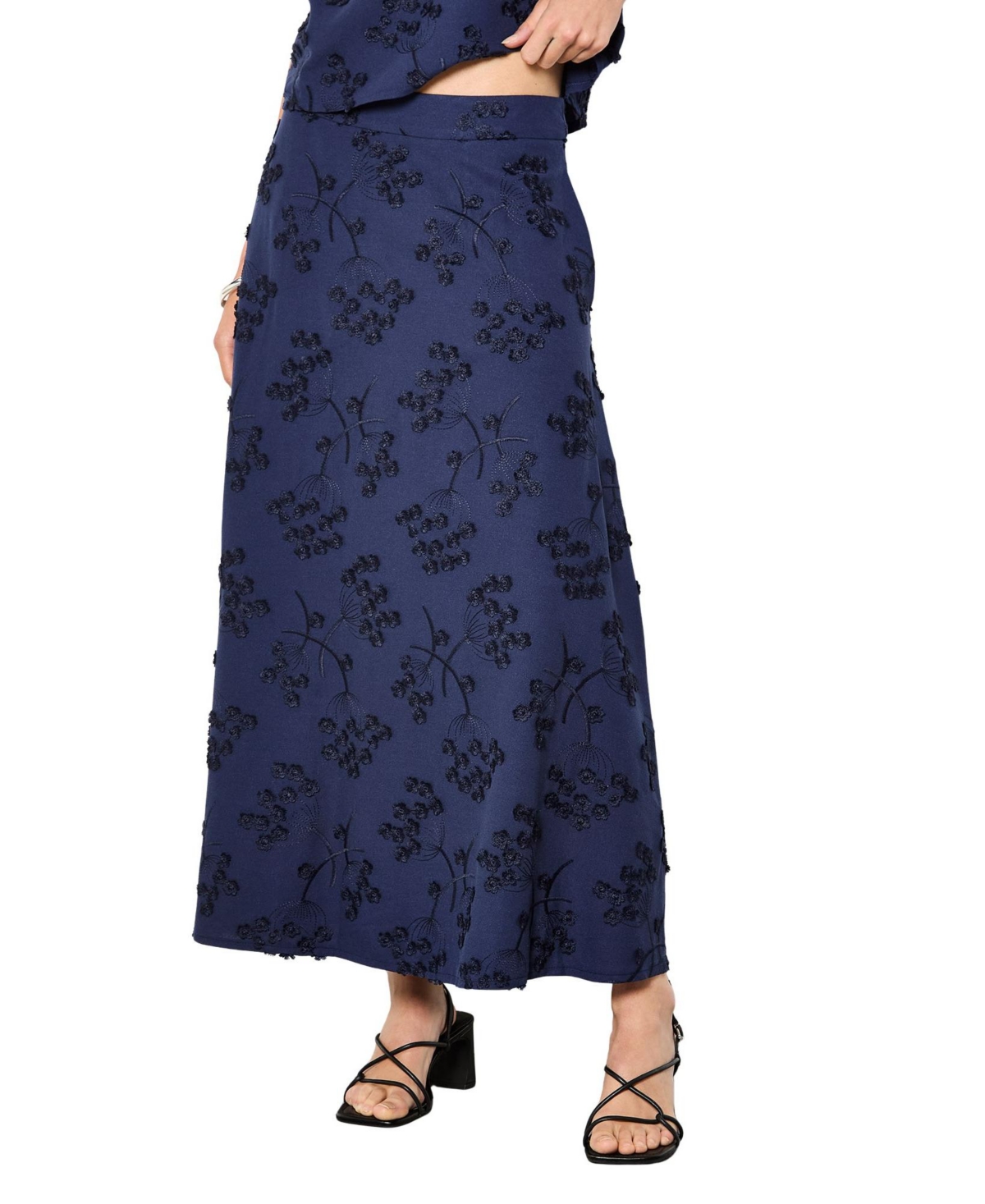 Click here for Apricot Womens Dandellion Embroidered Skirt - Navy prices