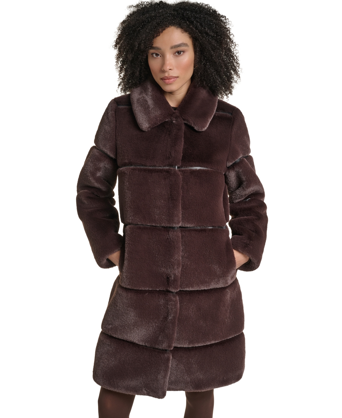 Click here for Karl Lagerfeld Paris Womens Faux-Leather Trim Faux... prices