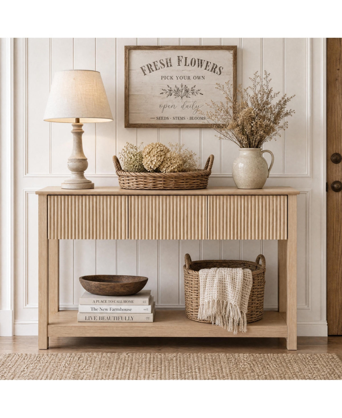 Click here for gaomon Fluted Wave Console Table Slim Entryway Sof... prices