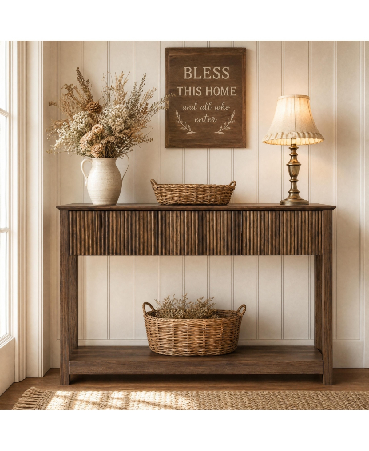 Click here for gaomon Fluted Wave Console Table Slim Entryway Sof... prices