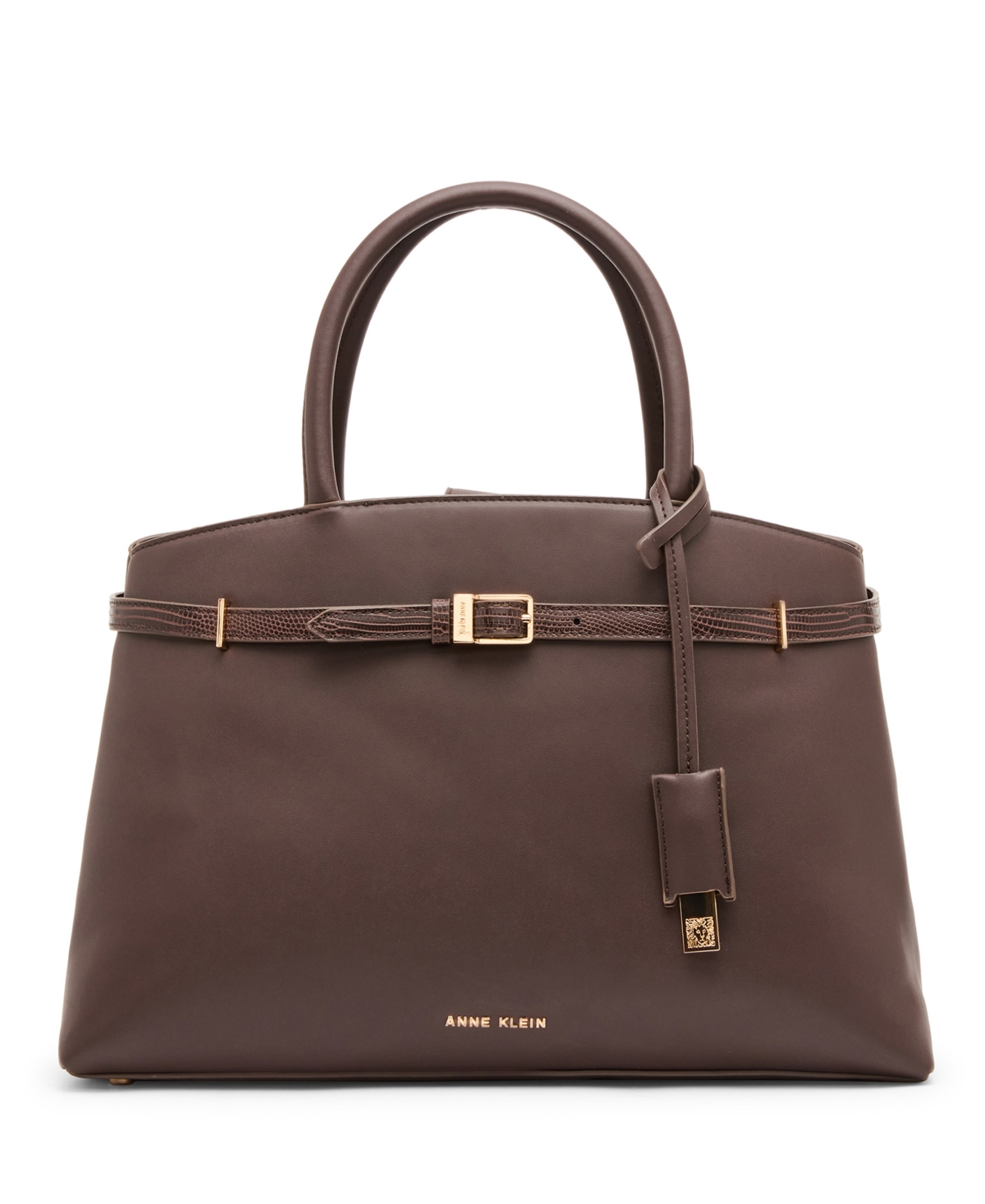 Click here for Anne Klein Medium Top Handle Satchel Handbag - Bro... prices