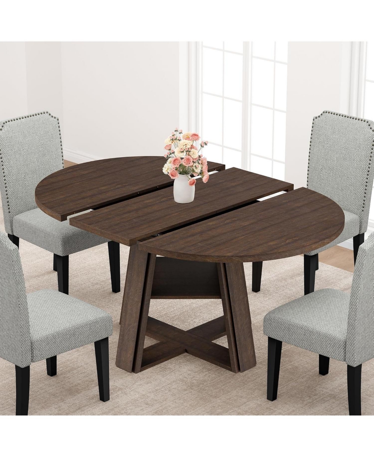 Click here for homfan 43.3-59.06 Extendable Oval Dining Table for... prices