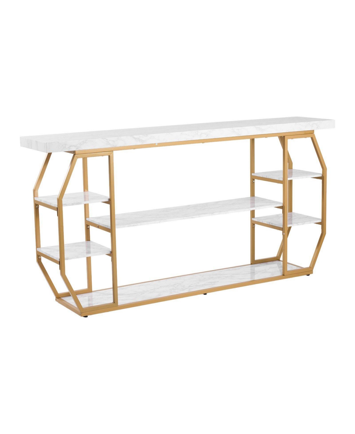 Click here for Slickblue Geometric Console Table with Marble Shel... prices