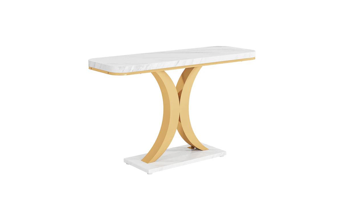 Click here for Slickblue 40 Narrow Console Table with Geometric B... prices