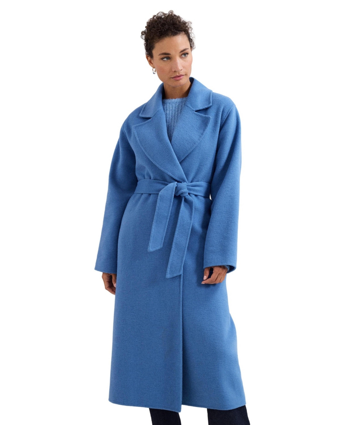 Click here for Phase Eight Womens Belted Long Darcy Coat - Blue prices