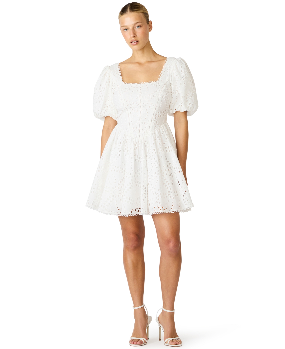 Click here for Steve Madden Juniors Square Neck Eyelet Dress - An... prices