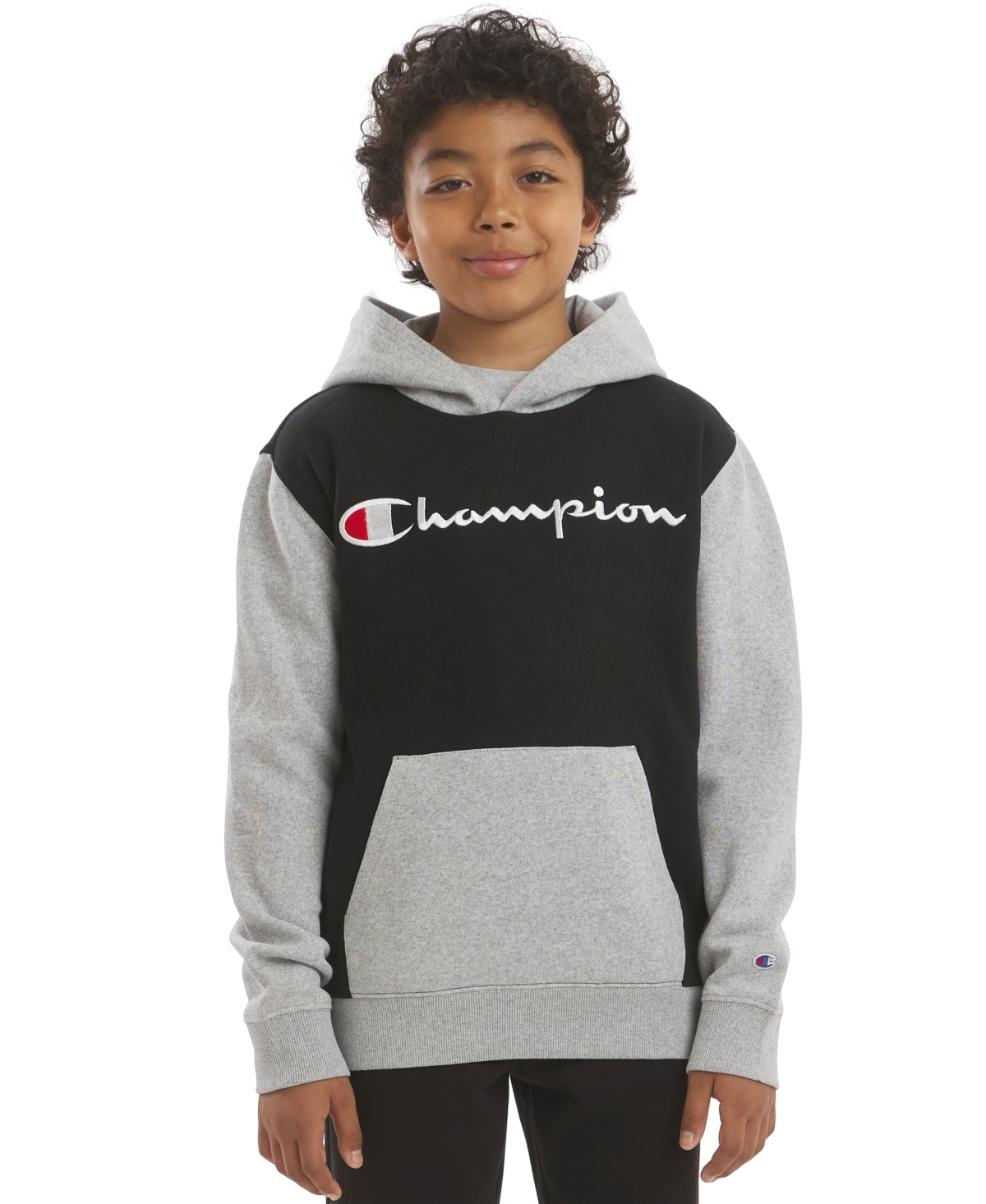 Click here for Champion Boys 8-20 Color-Block Logo Hoodie - Black... prices