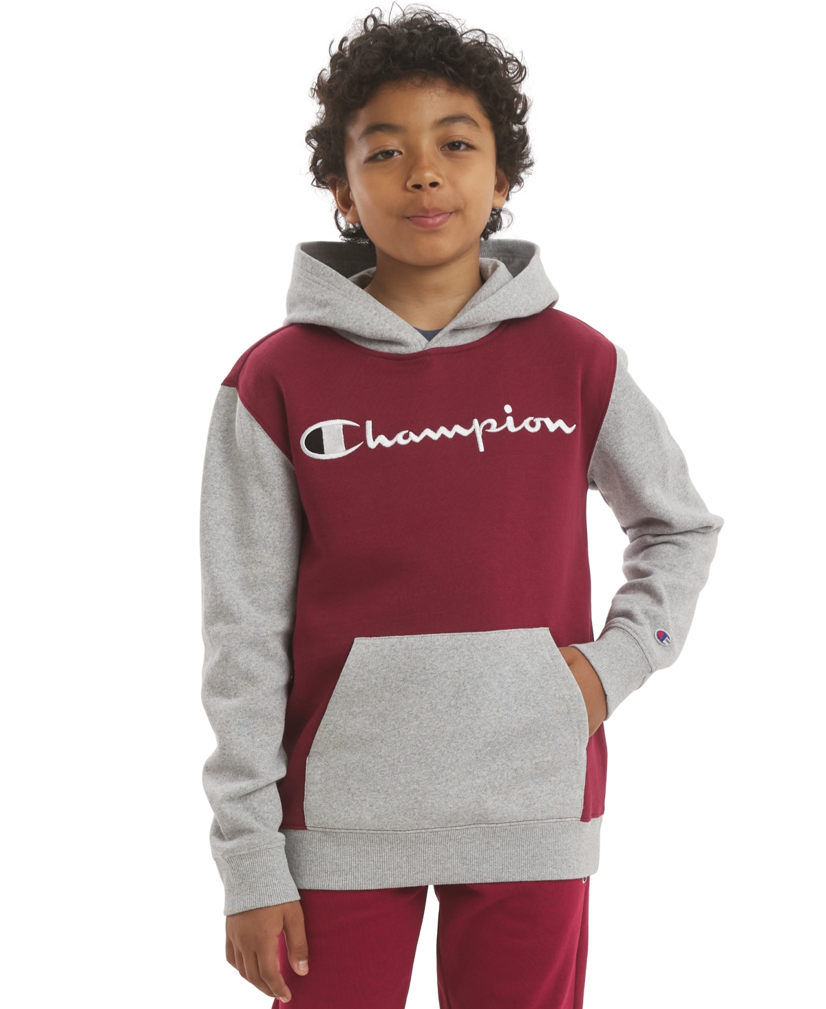 Click here for Champion Boys 8-20 Color-Block Logo Hoodie - Rumba... prices