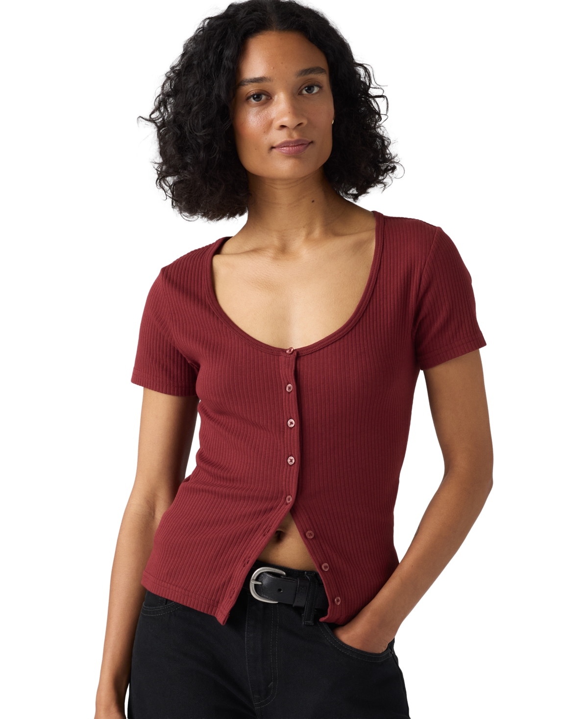 Click here for Levis Womens Austen Button-Up Short-Sleeve Top - W... prices