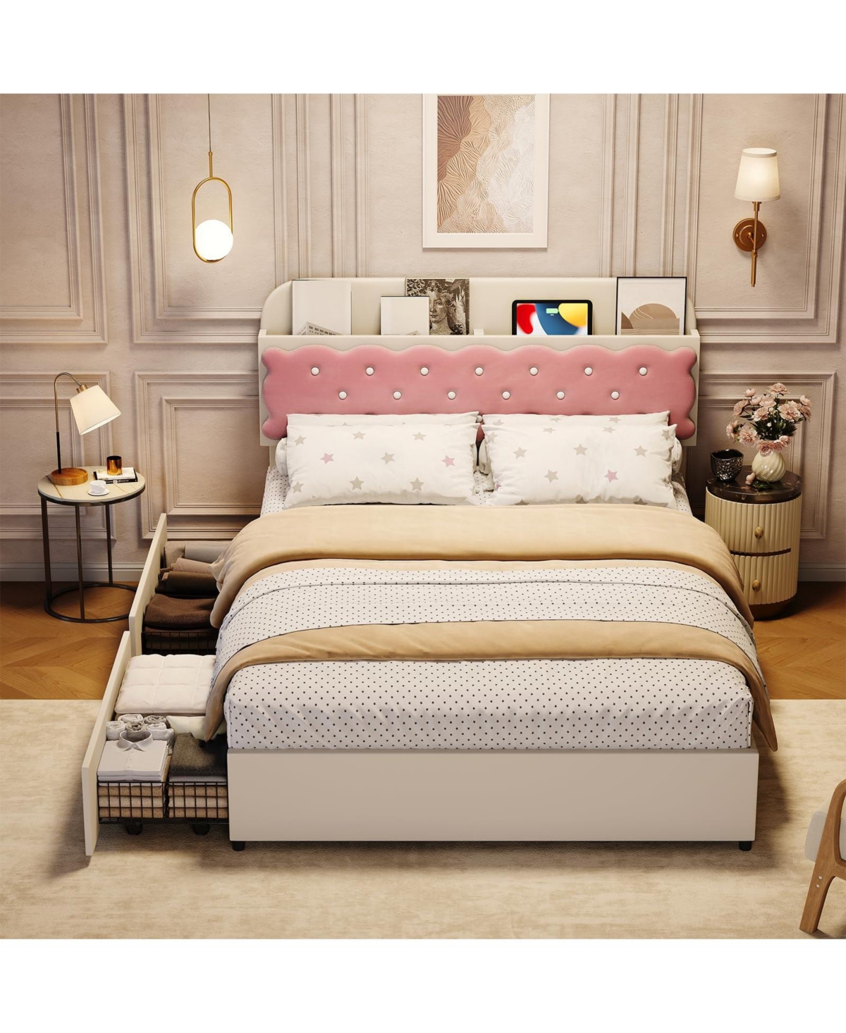 Click here for homfan Sandwich Cookie Style Princess Bed Frame  U... prices