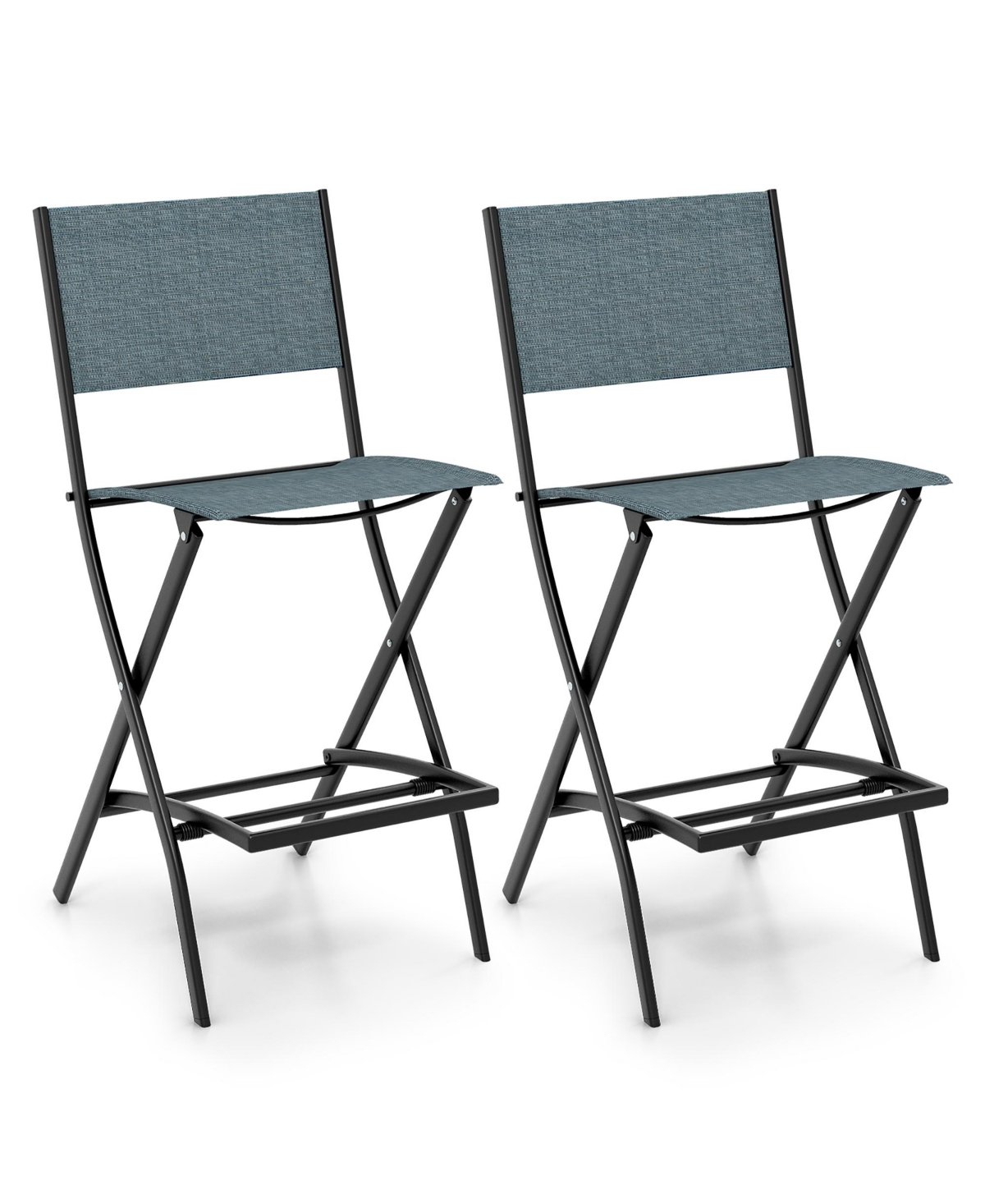 Click here for Gymax Folding Bar Stools Set of 2 Patio Sling Chai... prices
