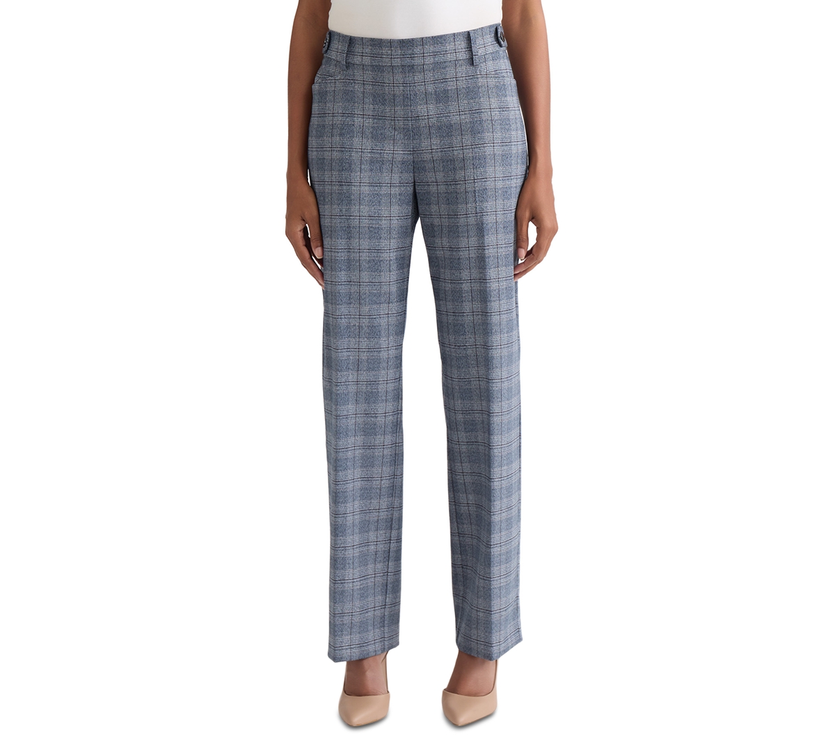 Click here for Jones New York Petite Plaid Straight-Leg Pull-On P... prices
