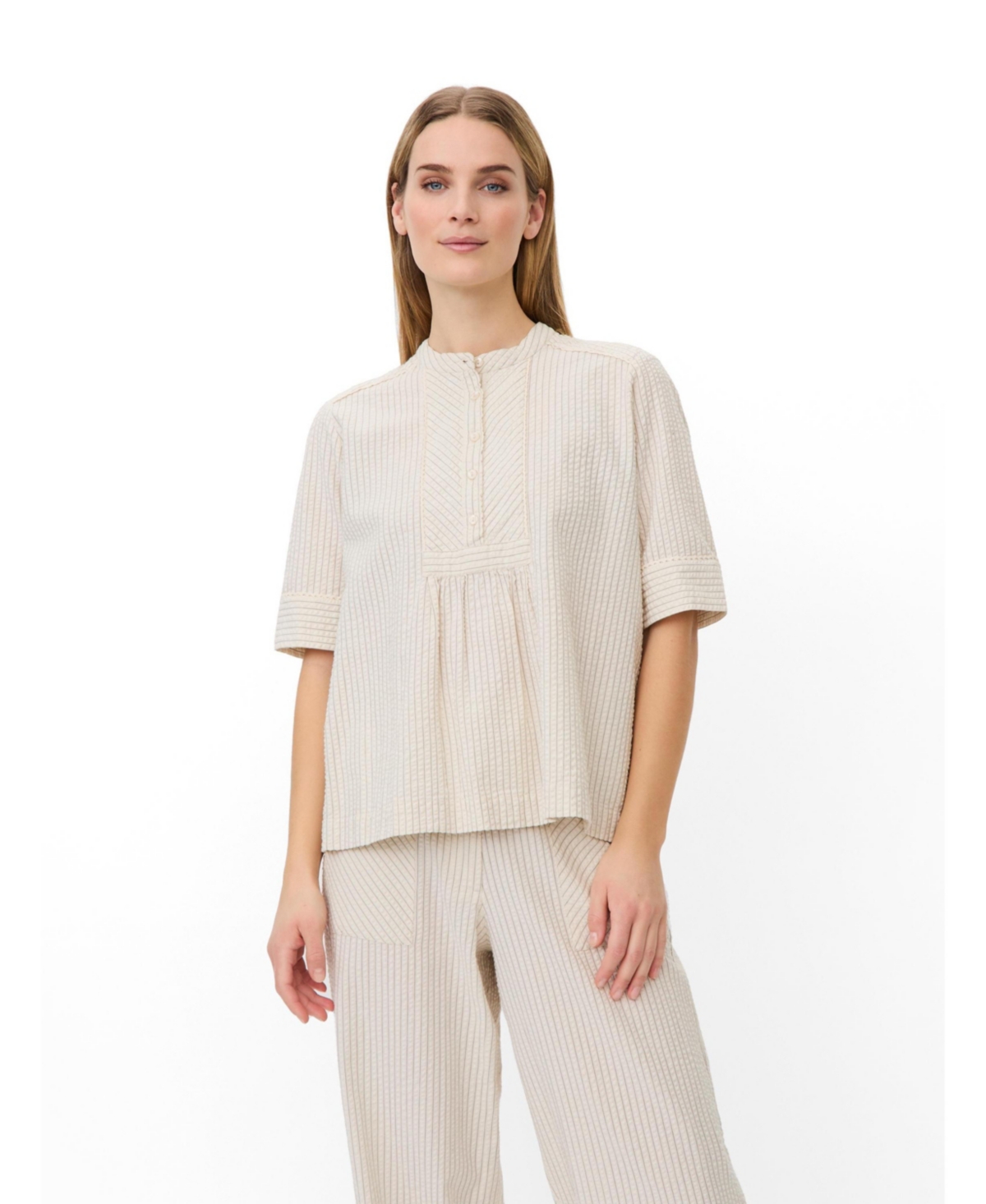 Click here for Masai Copenhagen Womens MaBeyora Mandarin Collar T... prices