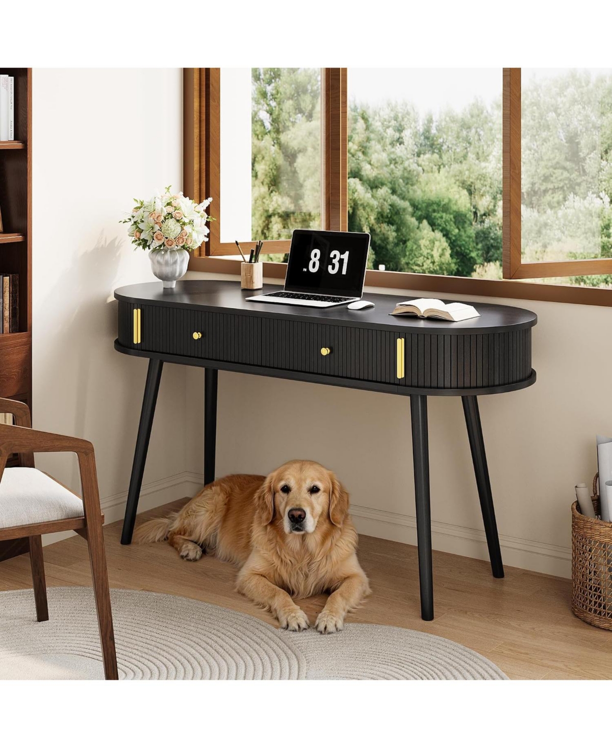 Click here for Gaomon 55-Inch Black Office Desk with 2 Drawers  E... prices