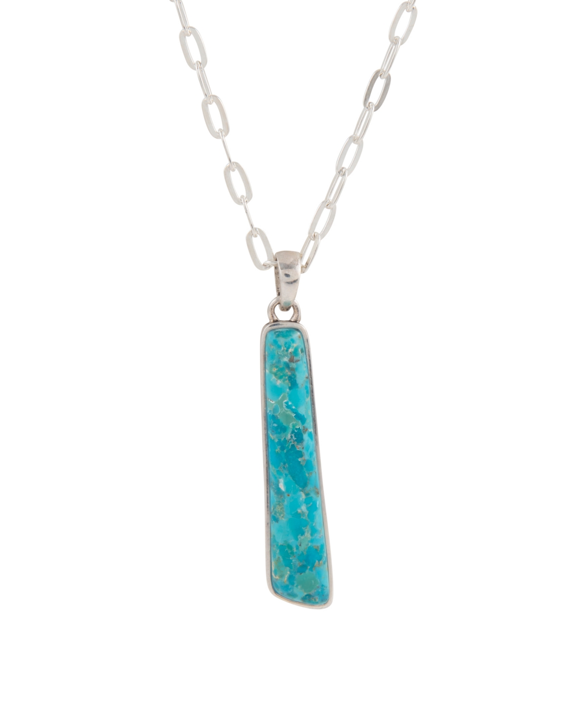 Click here for Barse Pueblo Blue Turquoise and Silver Pendant Nec... prices