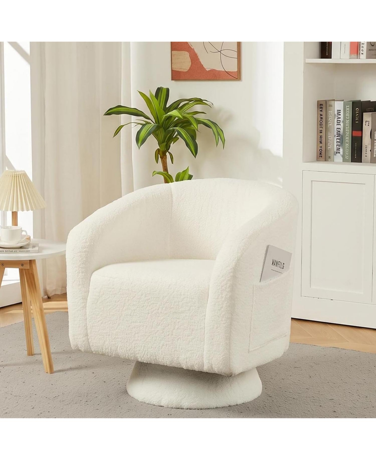 Click here for homfan Swivel Accent Chair with Wood Base - 360deg... prices