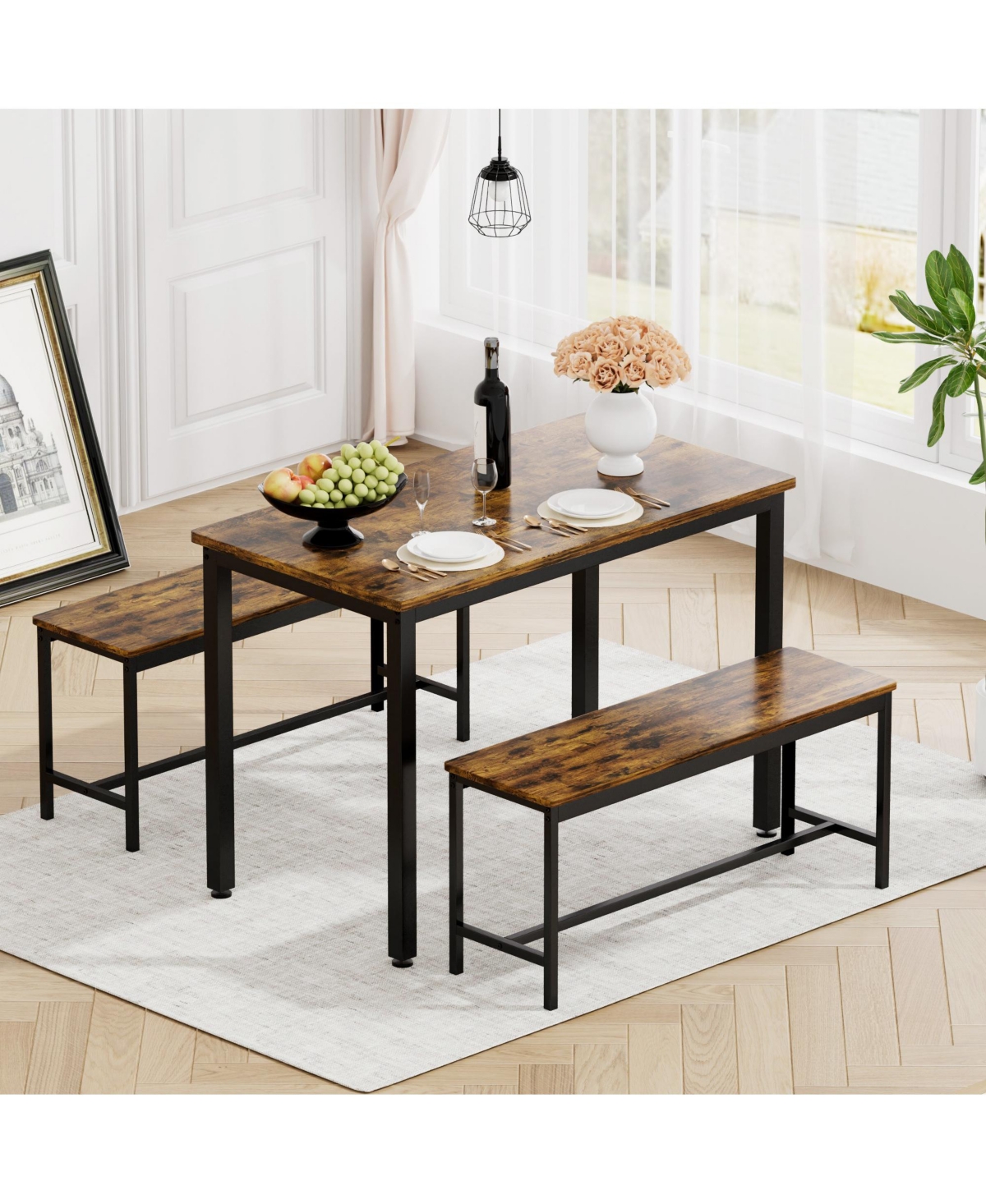 Click here for Clihome 3 Piece Dining Bar Table Set  with 2 Dinin... prices