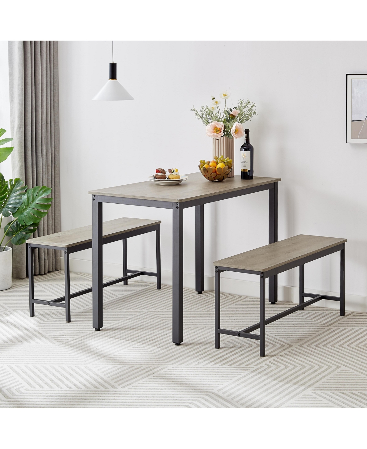 Click here for Clihome 3 Piece Dining Bar Table Set  with 2 Dinin... prices