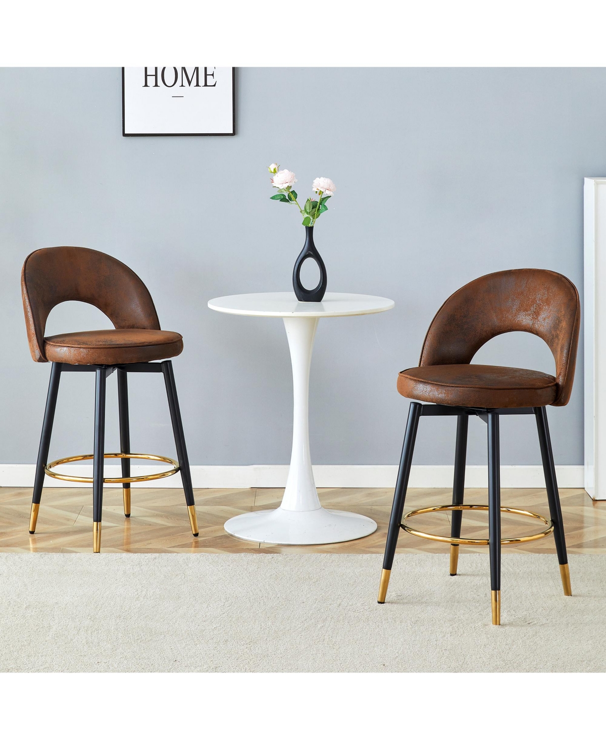 Click here for Clihome Set of 2 Modern Upholstered Bar Chair 360... prices
