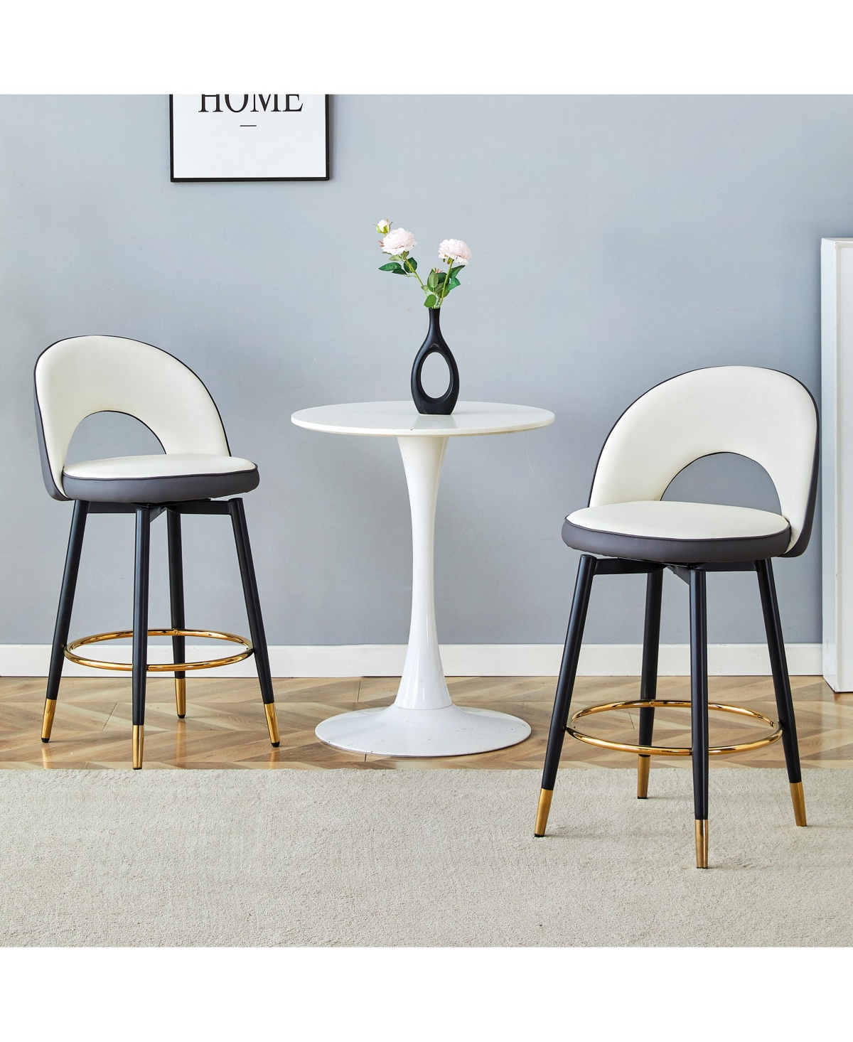 Click here for Clihome Set of 2 Modern Upholstered Bar Chair 360... prices