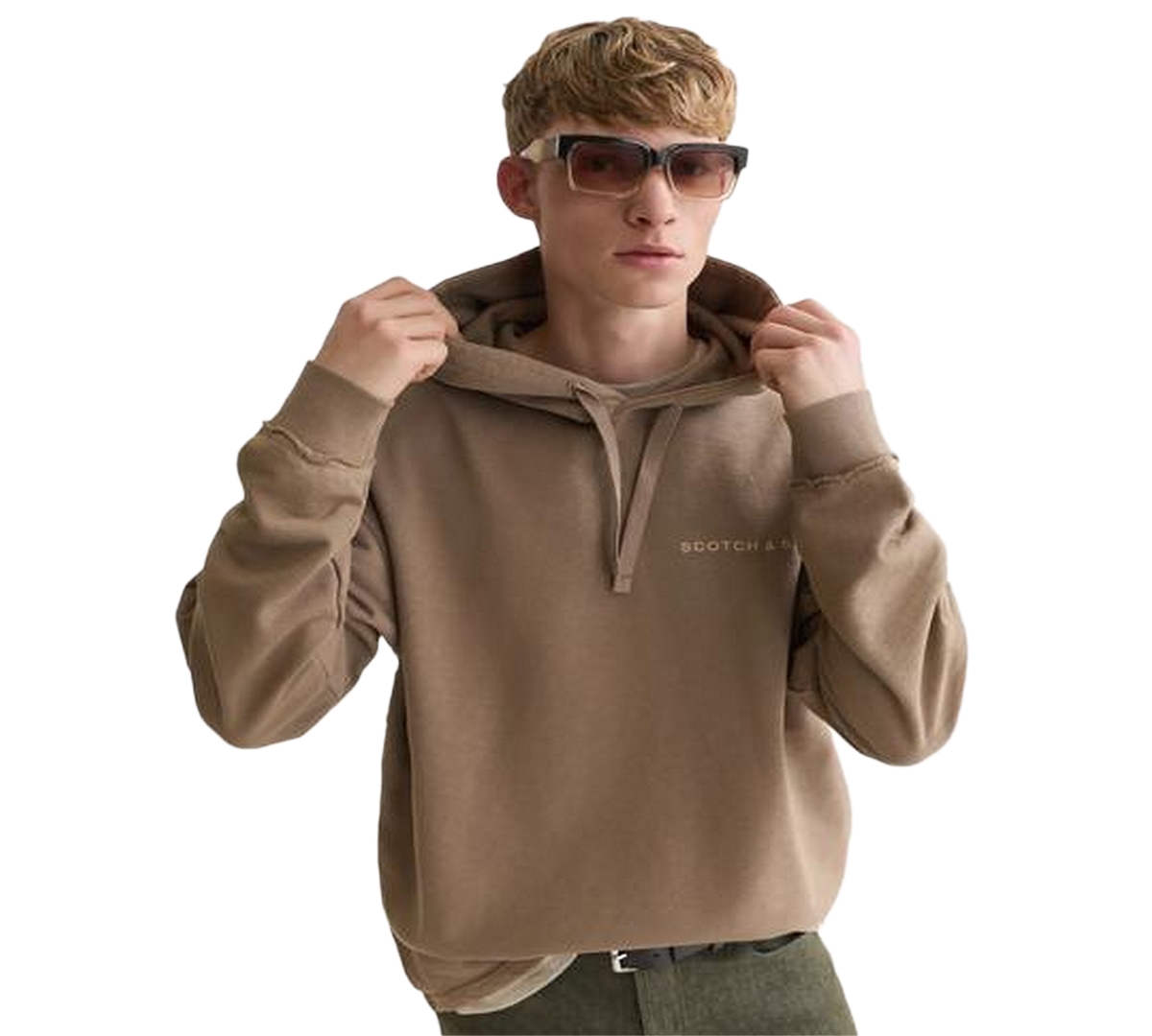 Click here for Scotch&Soda Mens Crosses Relaxed-Fit Hoodie - Waln... prices