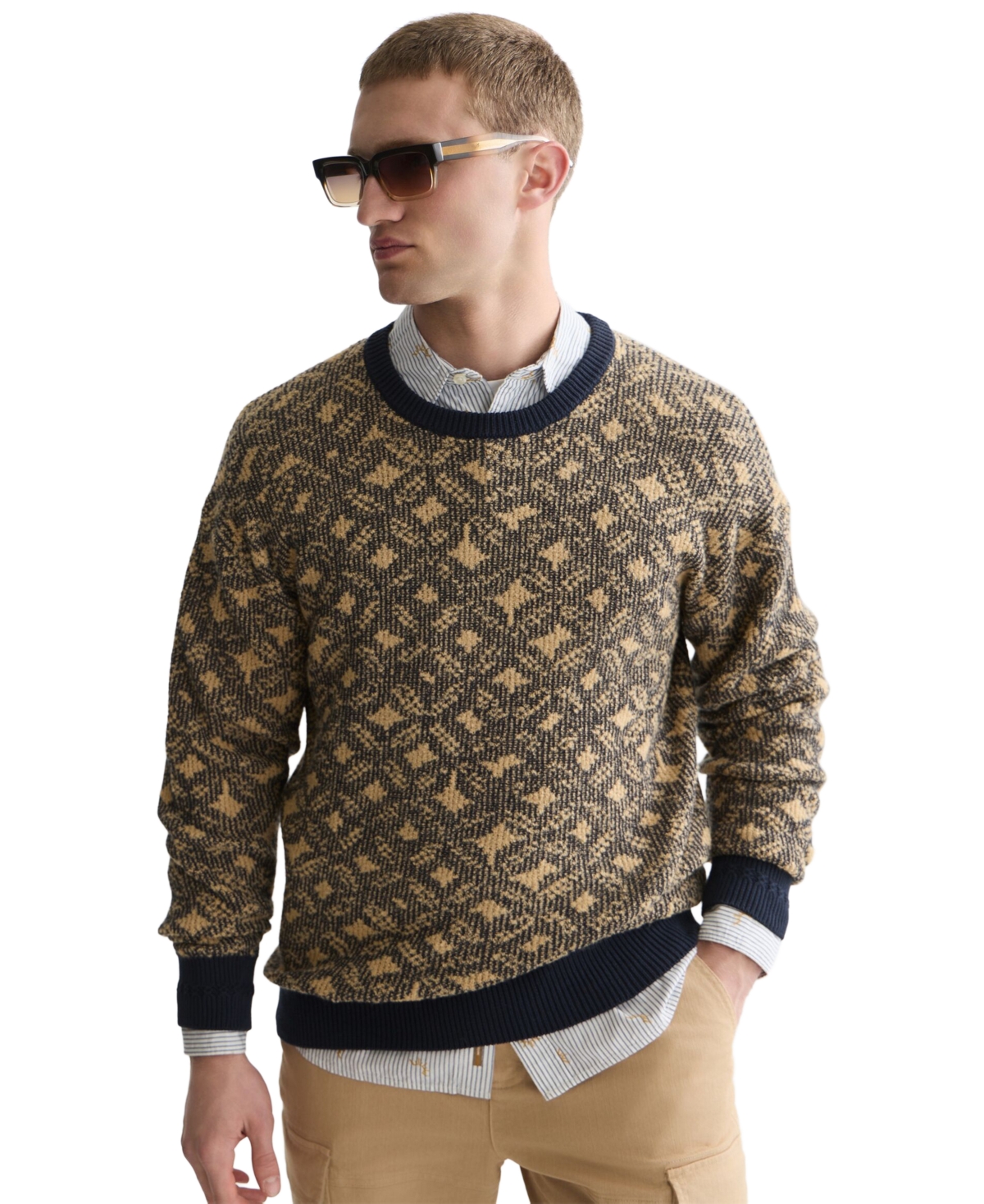 Click here for Scotch & Soda Mens Jacquard Wool-Blend Dropped Sho... prices