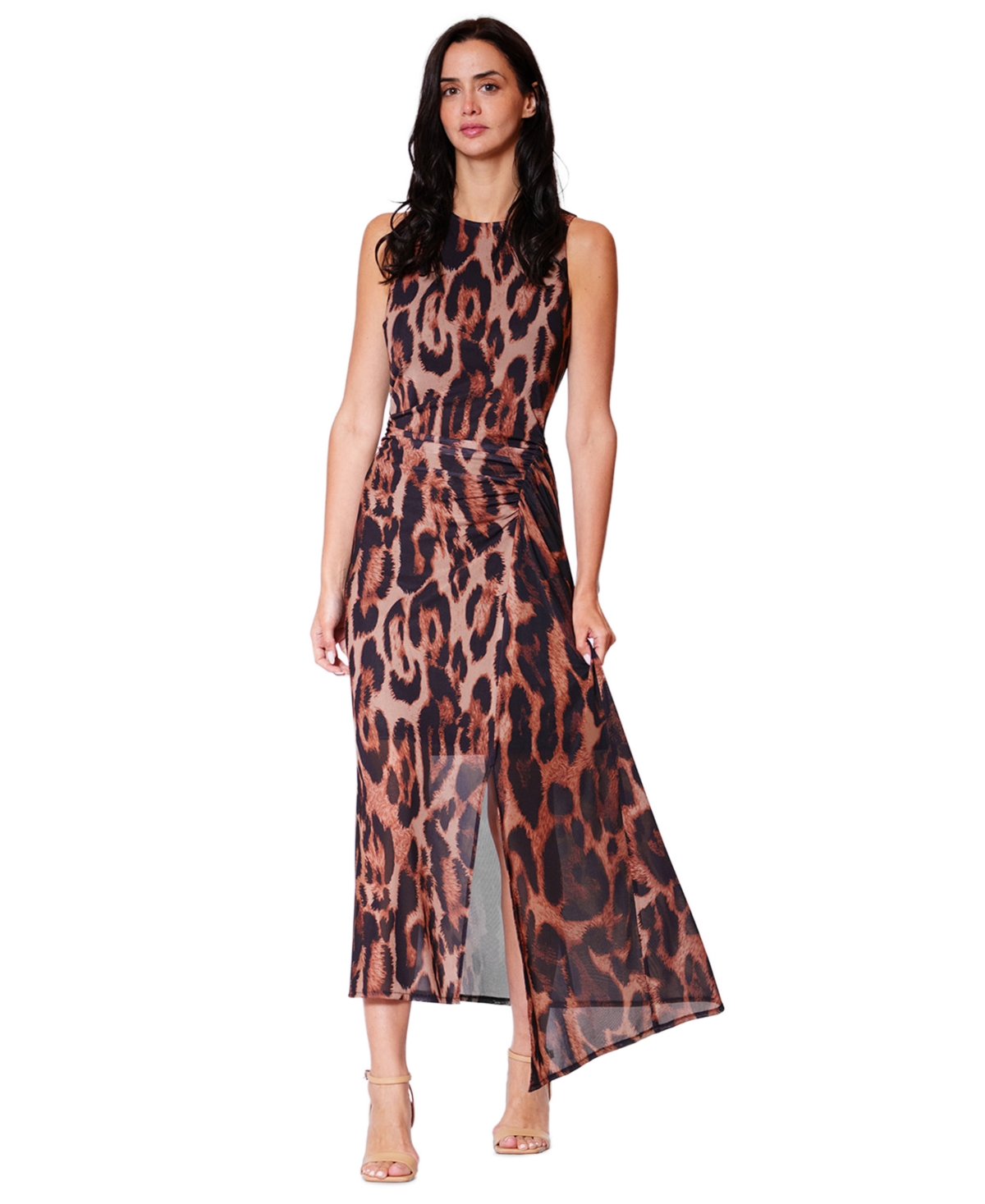 Click here for julia jordan Womens Leopard-Print Asymmetrical-Hem... prices