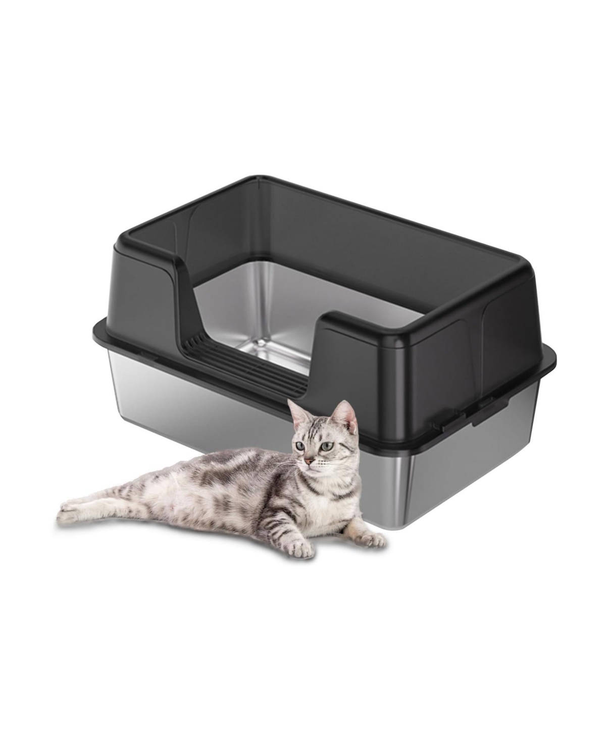 Click here for homfan Stainless Steel Litter Box  Extra Large  Hi... prices