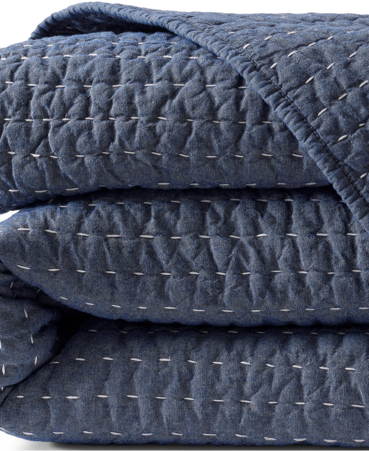 Click here for Lands End Seed Stitch Quilt - Dark chambray prices