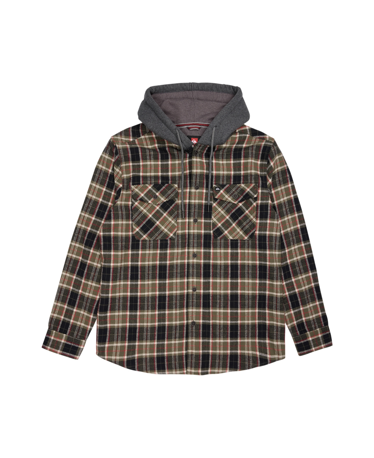 Click here for Quiksilver Mens Delton Hooded Flannel Jacket - Gra... prices