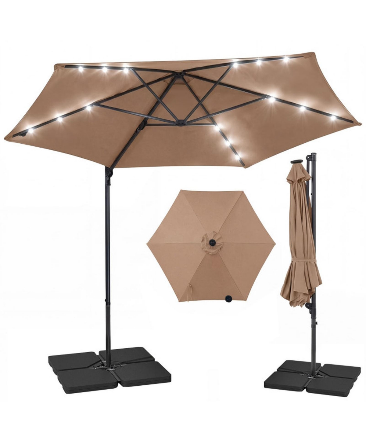 Click here for Gouun 10 Feet Cantilever Patio Umbrella with Solar... prices