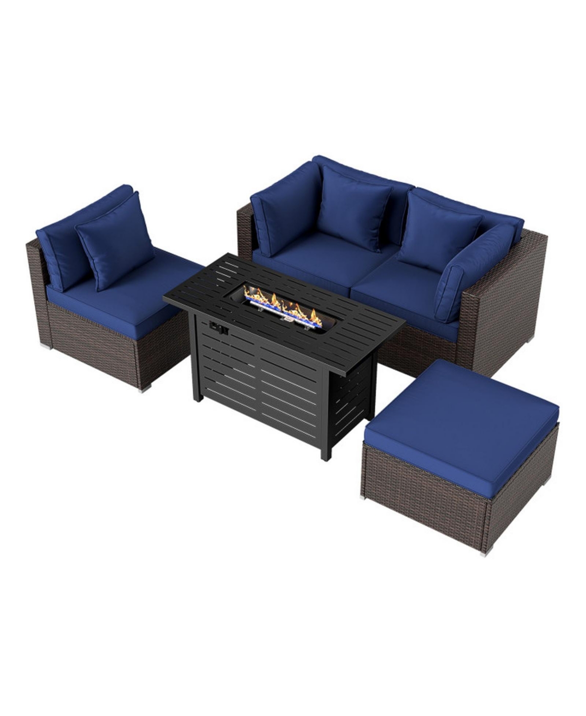 Click here for Gouun 5-Piece Pe Rattan Sofa Set with 60 000 Btu F... prices