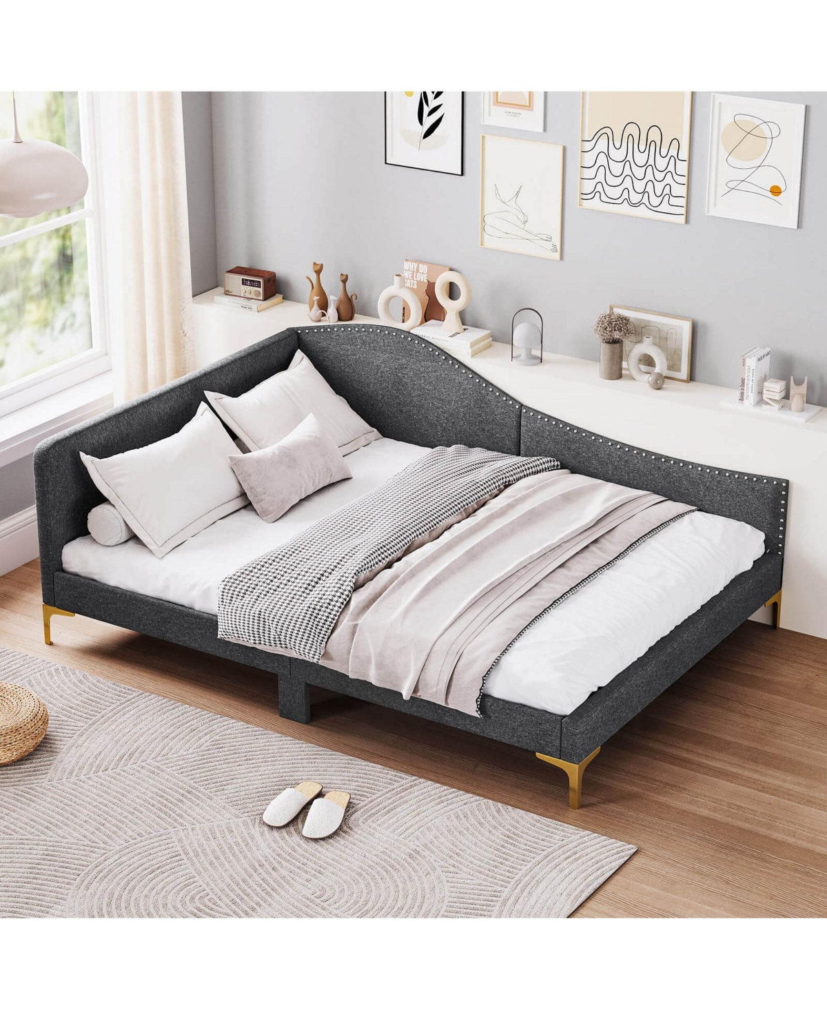 Click here for Costway Full Size Upholstered Daybed Rivet-Tufted... prices