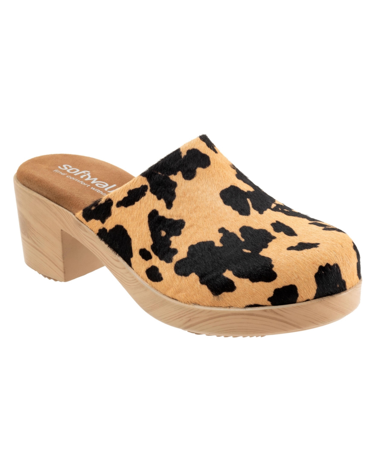 Click here for Softwalk Womens Felida Clog - Black/tan pony prices