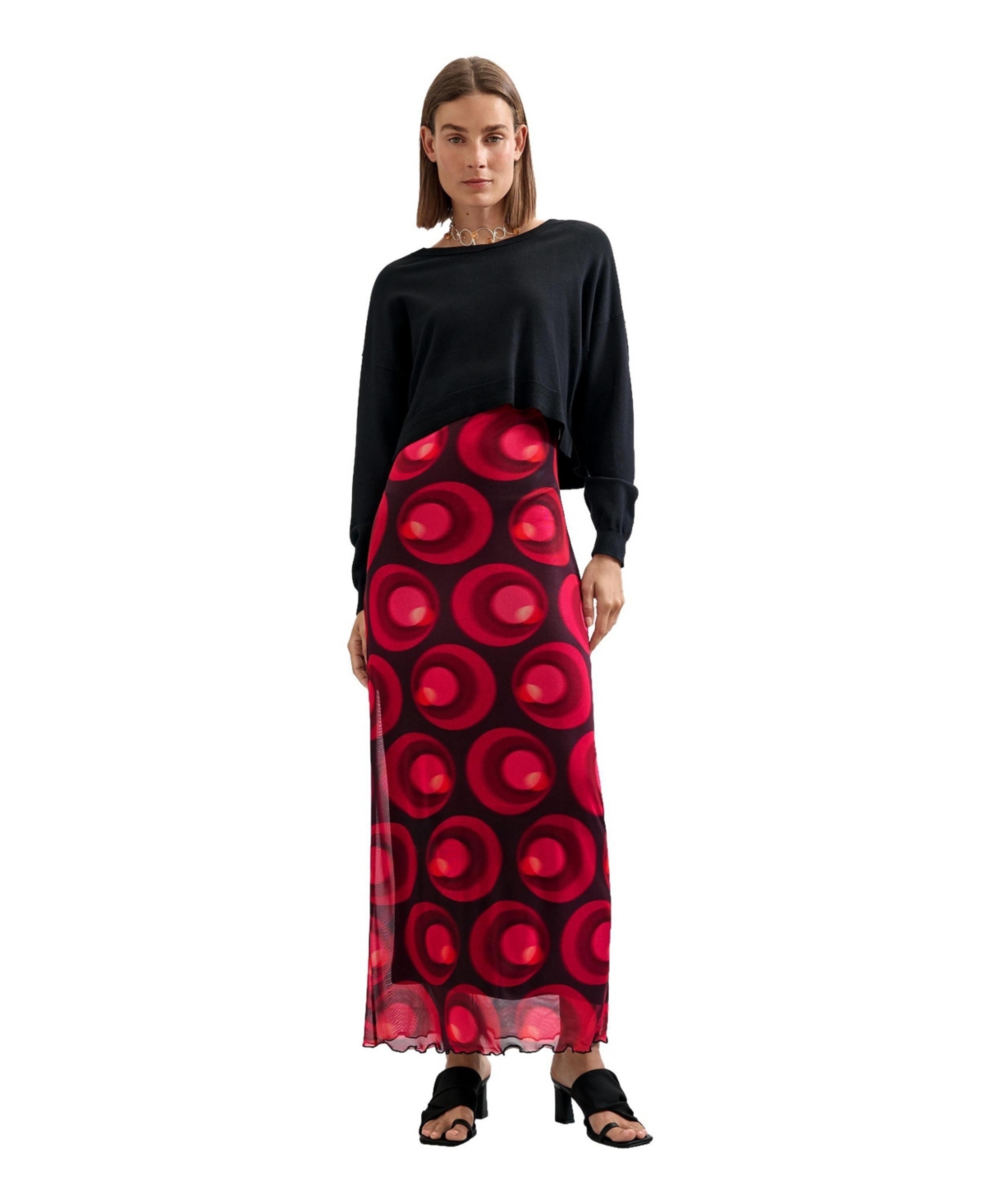 Click here for Desigual Womens 2-in-1 Spaghetti-Strap Midi Knit D... prices
